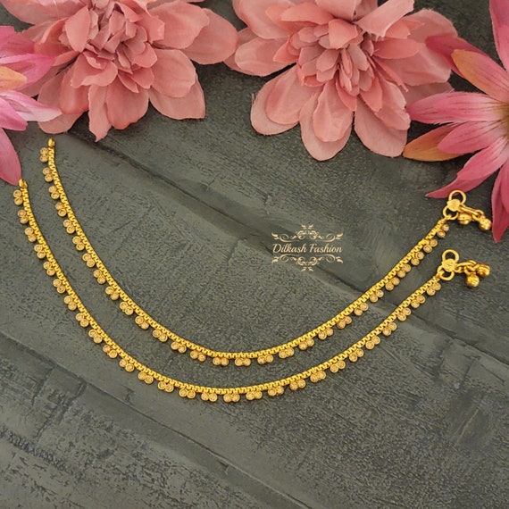 Pakistani Indian Punjabi Gold Polki Anklet Payal Pair Dilkash - Etsy