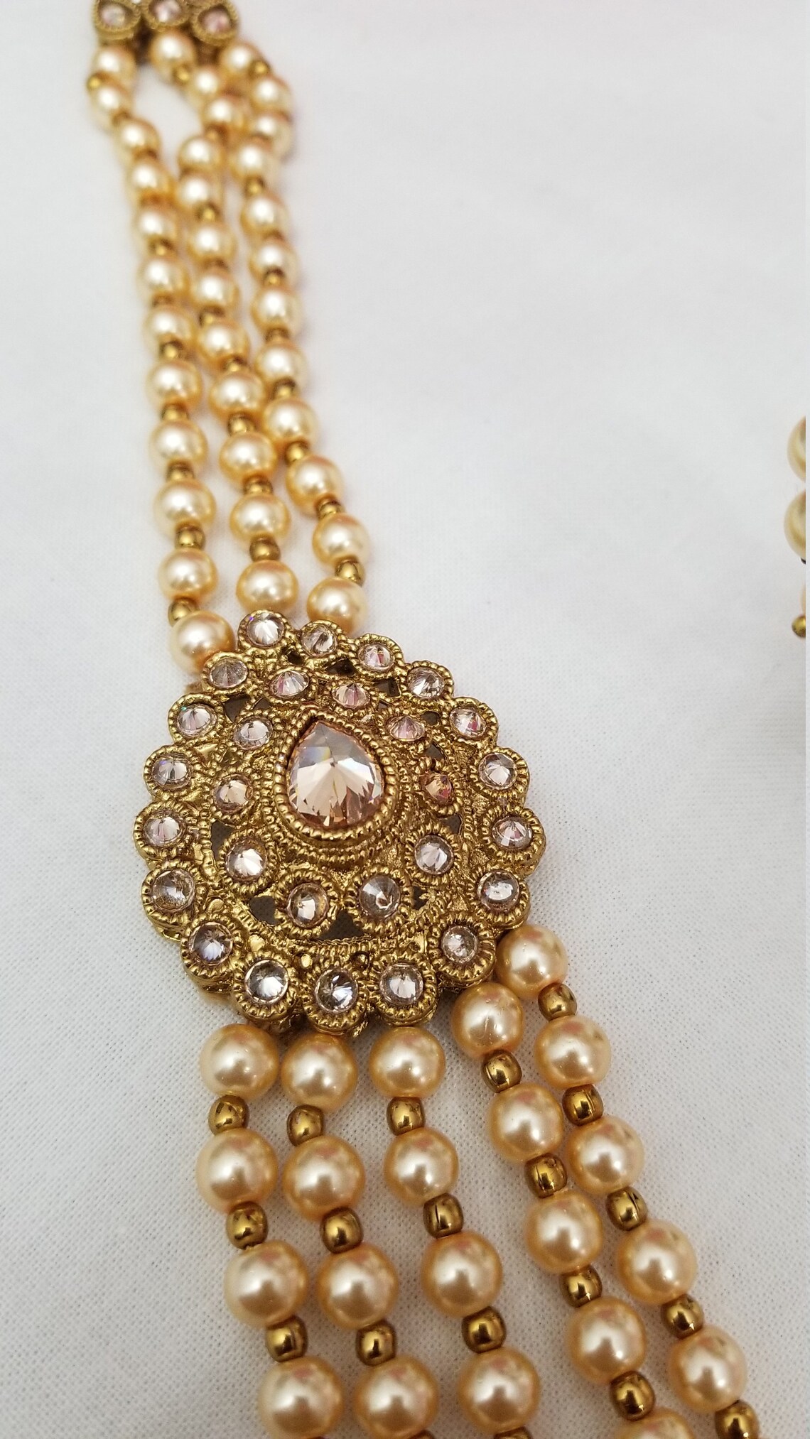 Pakistani Indian Punjabi Polki Gold Maala Necklace Jhumki - Etsy