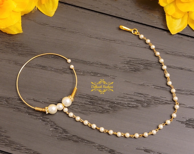 Pakistani Indian Punjabi Gold Nath Nose Ring Nathni Dilkash Fashion ...