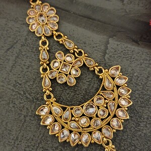 Pakistani Indian Punjabi Beautiful Handcrafted Gold Polki Jhumar Passa ...