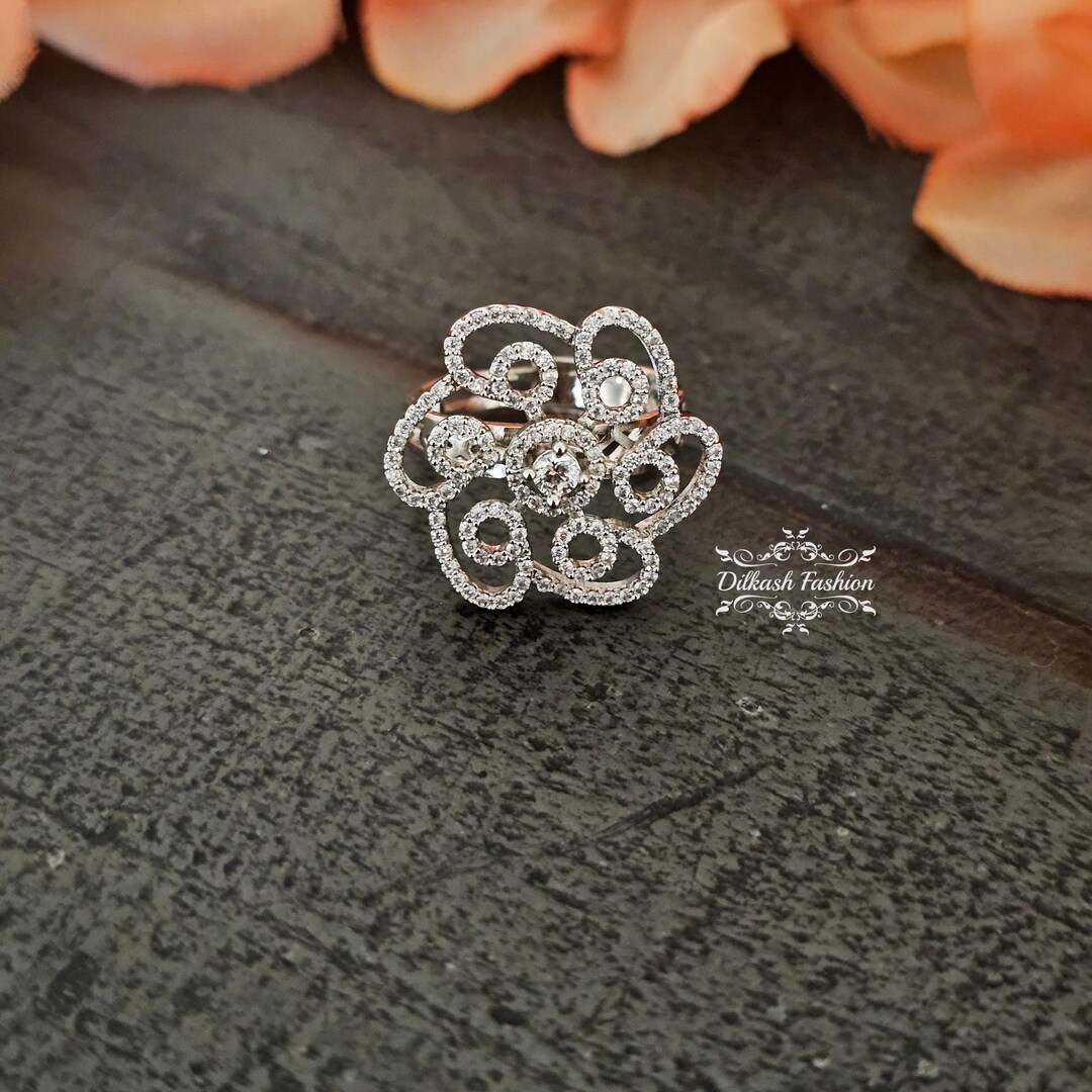 Pakistani Indian Punjabi Beautiful Silver American Diamond AD Cubic ...