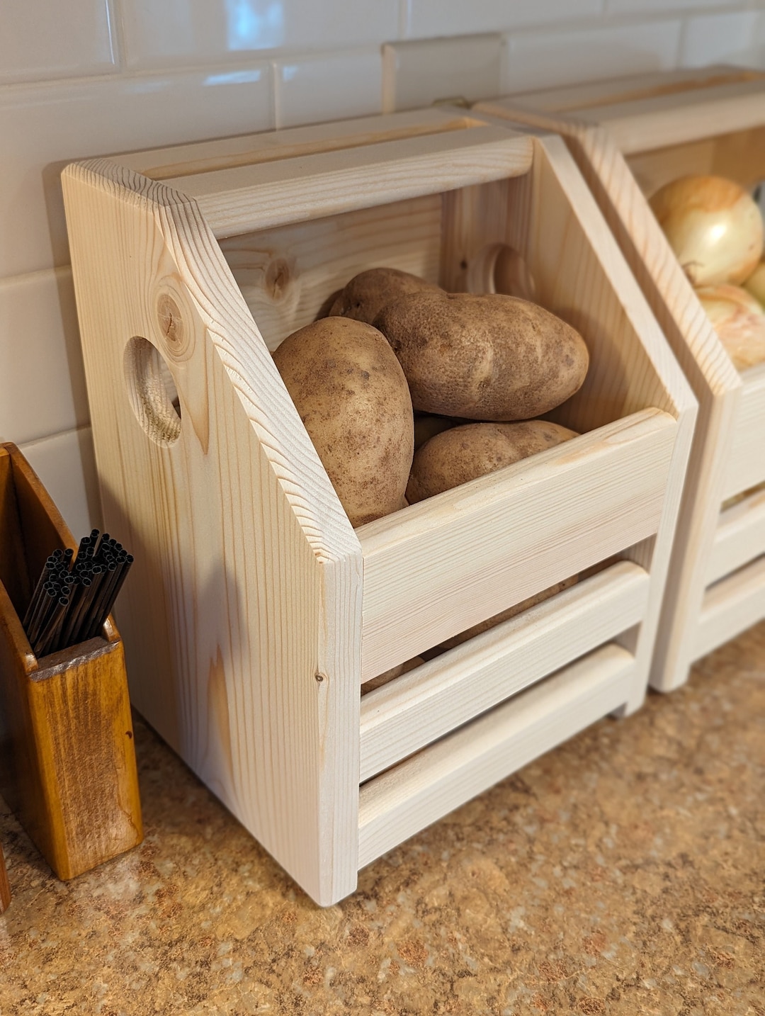 Rustic Potato Bin / Onion Bin / Vegetable Bin / Fruit Storage in No ...