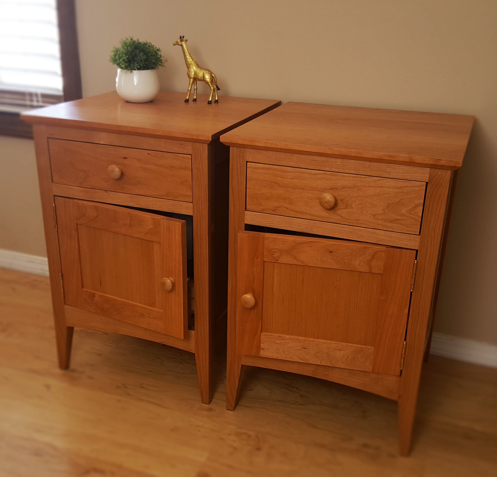 Custom Handmade Nightstands Set of 2 Inspired by a Shaker - Etsy