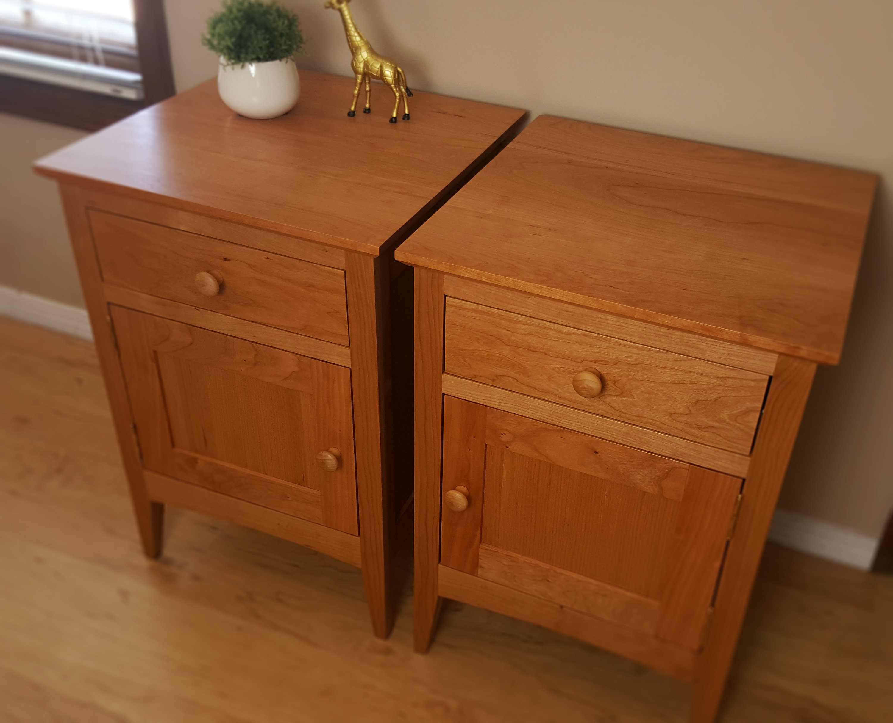 Custom Handmade Nightstands Set of 2 Inspired by a Shaker Style With a ...