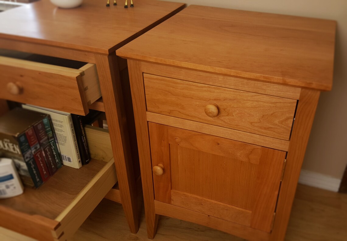 Custom Handmade Nightstands Set of 2 Inspired by a Shaker Style With a ...