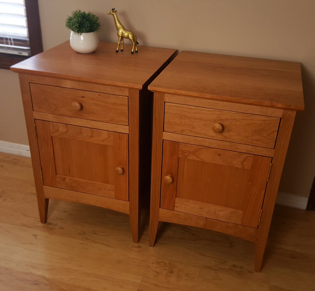 Custom Handmade Nightstands Set of 2 Inspired by a Shaker Style With a ...