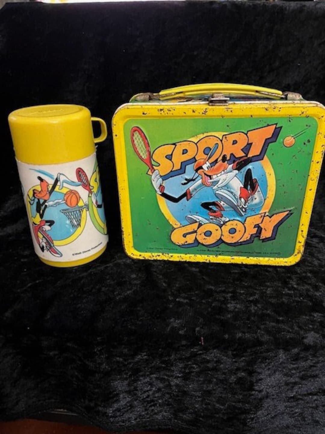 Vintage 70s Sport Goofy Walt Disney Metal Lunchbox With Thermos Aladdin ...