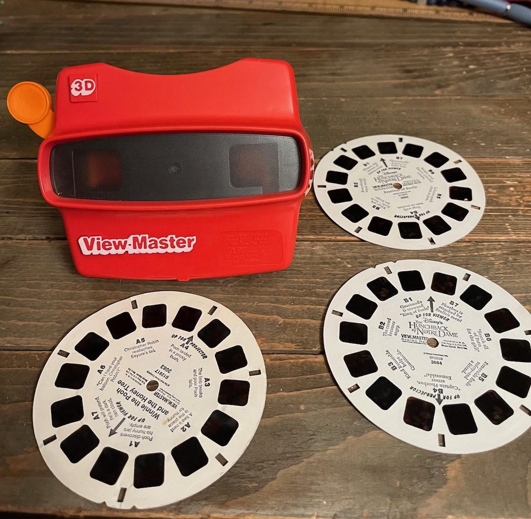 Vintage 90s 3D Viewmaster With 3 Slide Reels Hunch Back & Winnie the ...