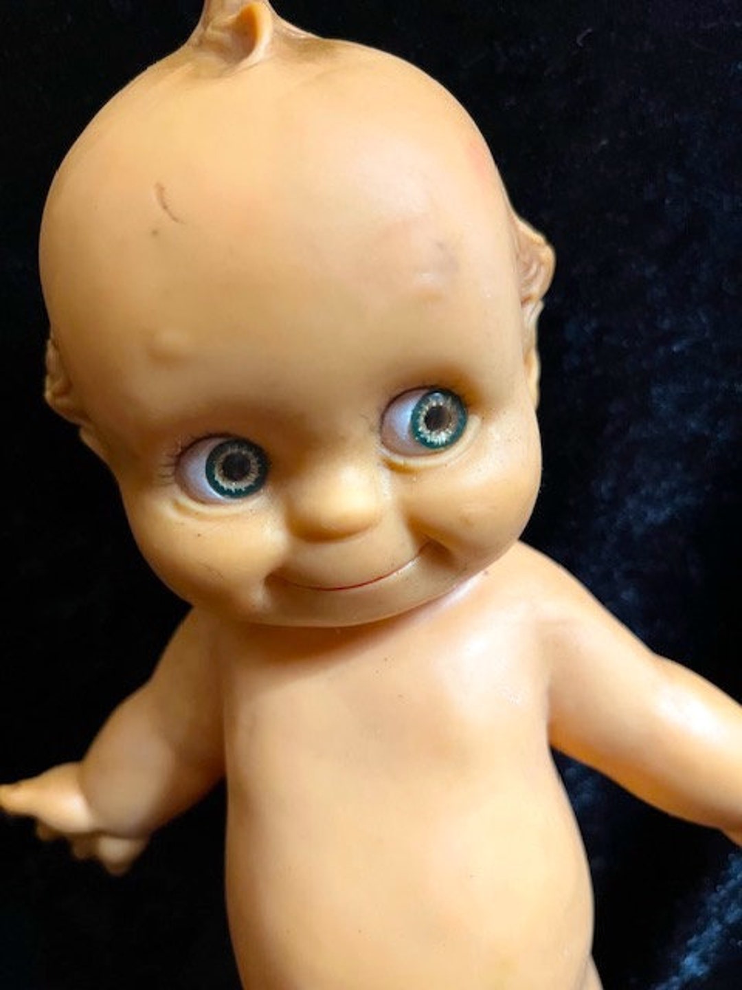 Vintage 60s Large Rubber Plastic Kewpie Doll Rose O'neill 11" Tall With ...