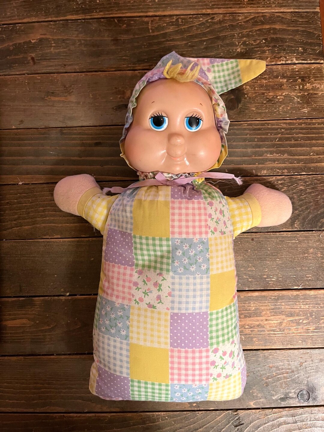 Vintage 80s Hasbro Globaby Glow Baby Gloworm Patchwork Doll With Zipper ...