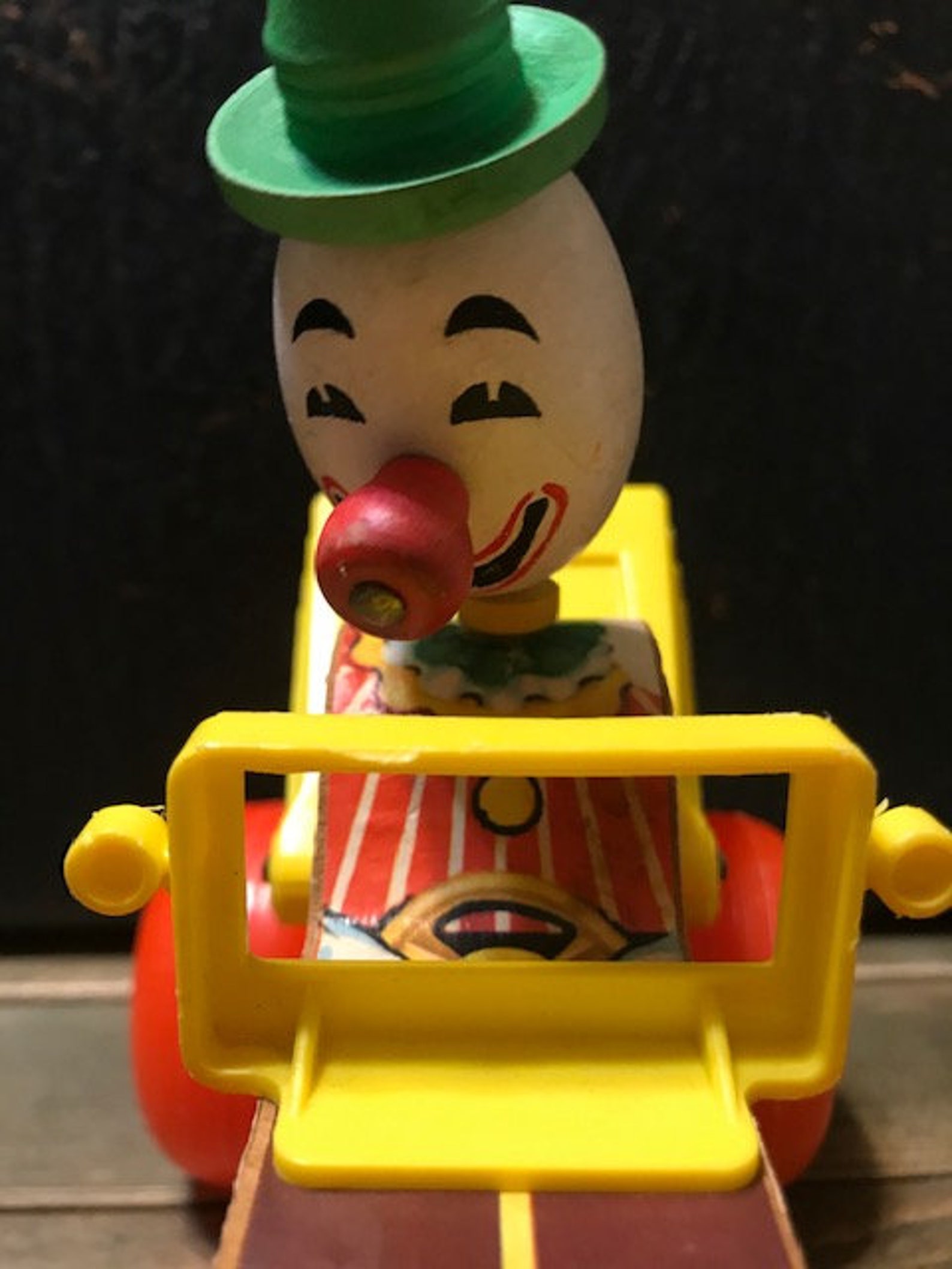 Vintage 60s Fisher Price Jalopy With Clown Driver Pull Toy Car | Etsy