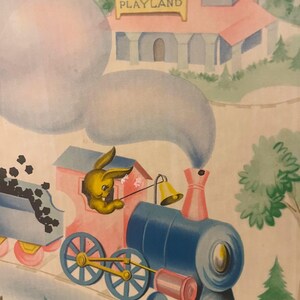 Vintage 50s Toyville Playland Child Toy Case Train With Anthropomorphic ...