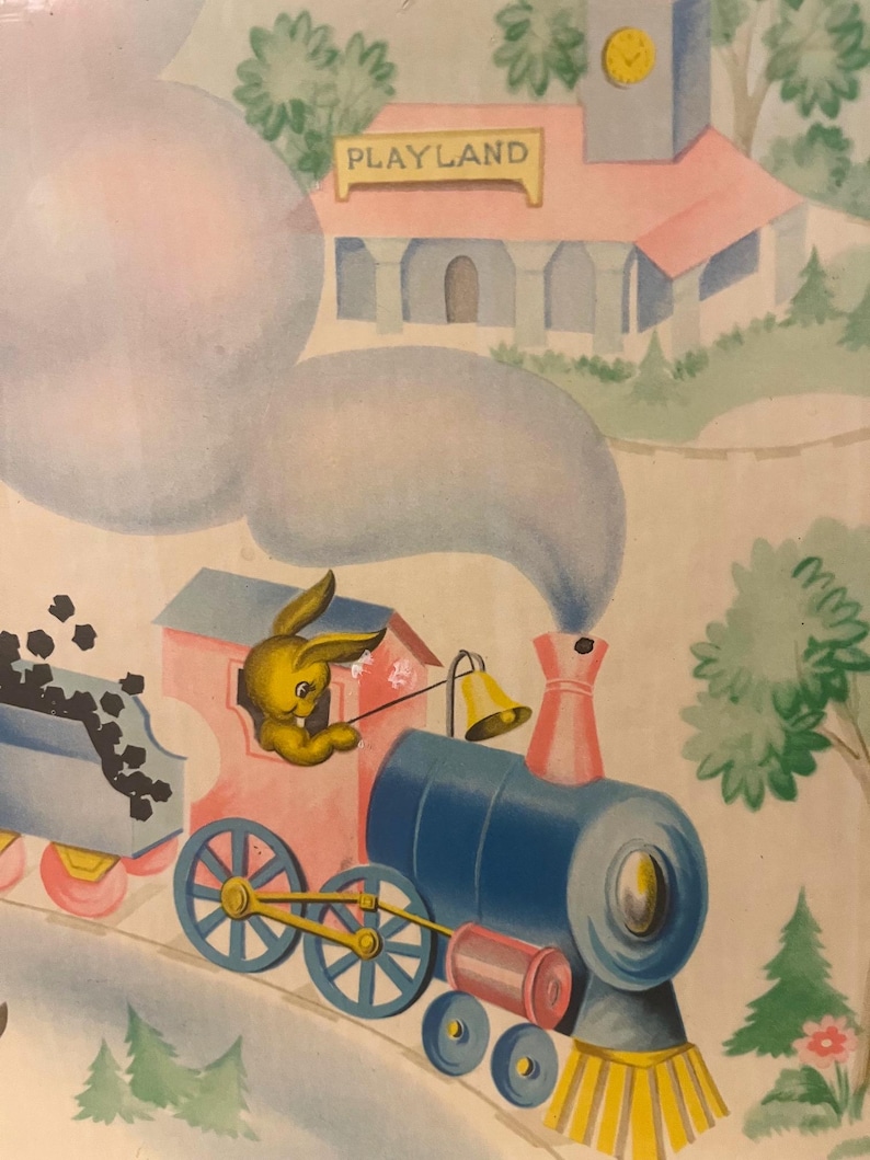 Vintage 50s Toyville Playland Child Toy Case Train With Anthropomorphic ...