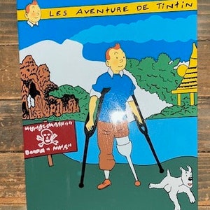 Tintin in Cambodia Laquer Plaque Wall Hanging Art Decor French ...