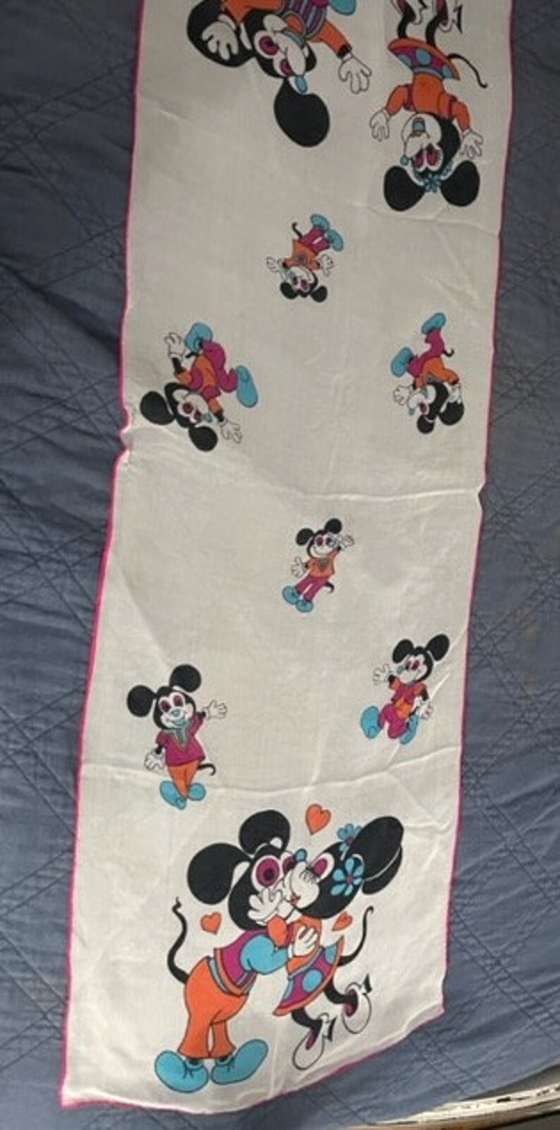 Vintage 50/60s Mickey and Minnie Mouse Silk Scarf Made in - Etsy