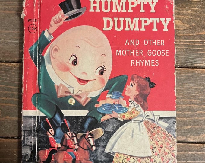 Vintage 50s Humpty Dumpty and Other Mother Goose Rhymes Book Small Red ...
