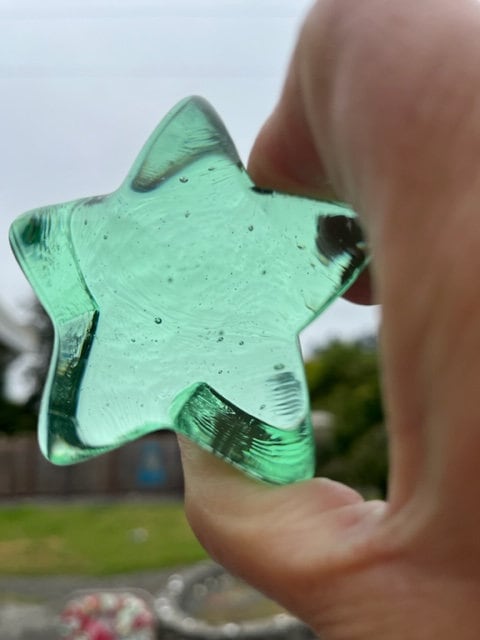 Fire and Light Green Star Paperweight Recycled Glass Popular - Etsy
