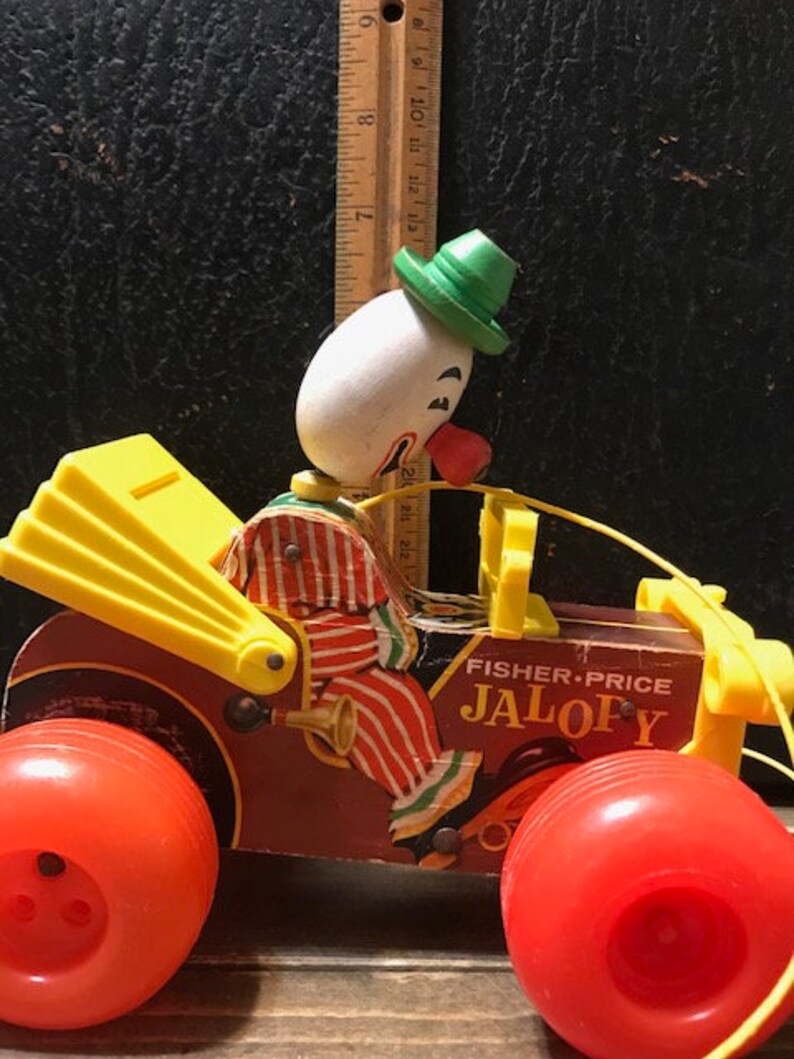 Vintage 60s Fisher Price Jalopy With Clown Driver Pull Toy Car | Etsy