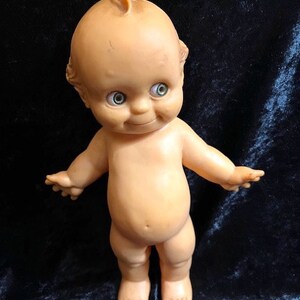 Vintage 60s Large Rubber Plastic Kewpie Doll Rose O'neill 11 Tall With ...