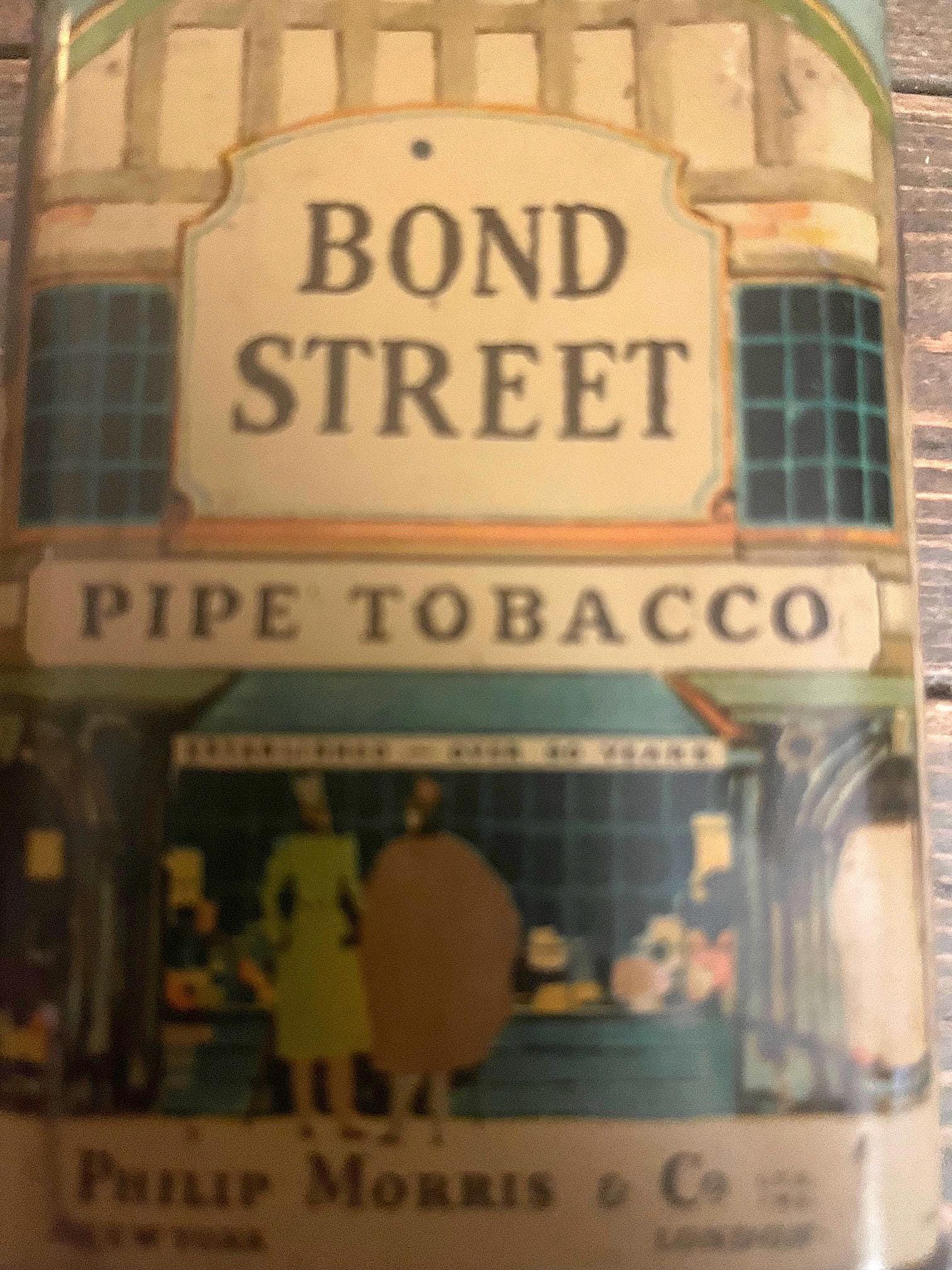 Vintage 30s Bond Street Pipe Tobacco Tin Box Green Metal Case Philip ...