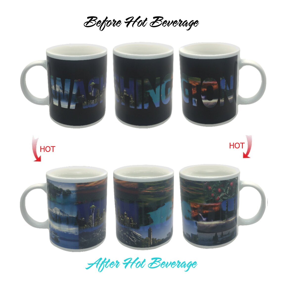 Color Changing! State of Washington Thermoh Exray Ceramic Coffee Mug - Etsy