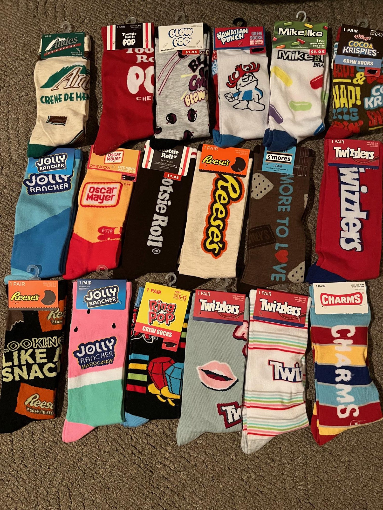 Novelty SOCKS Snacks Candy Soda Cookies Womens/mens (as Many as You ...