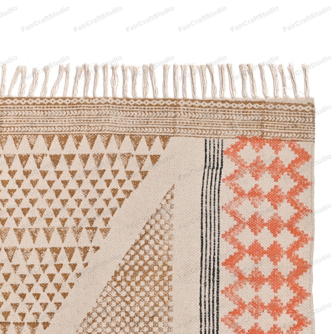 Washable Cotton Rug Washable Organic Area Rug for Living Room, Dining ...