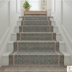 Non Slip Washable Cotton Stairs Runner Stair Treads Rug Cotton Runner ...