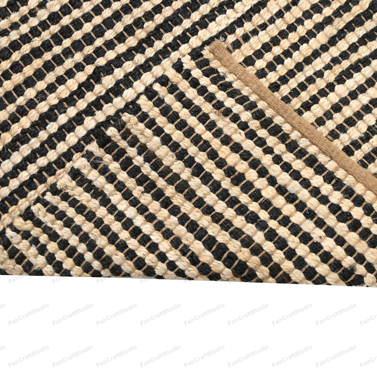 Black and White Rug Jute Stairs Runner Yoga Mat Hall Runner - Etsy