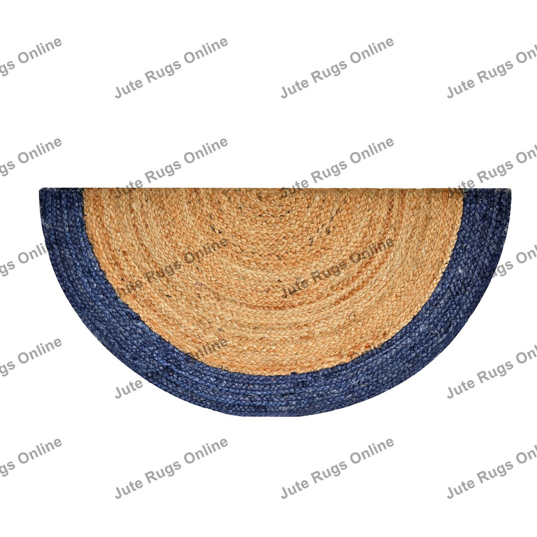 Navy Blue Half Moon Doormat Seagrass Doormat Sisal Rug Welcome Door Mat ...