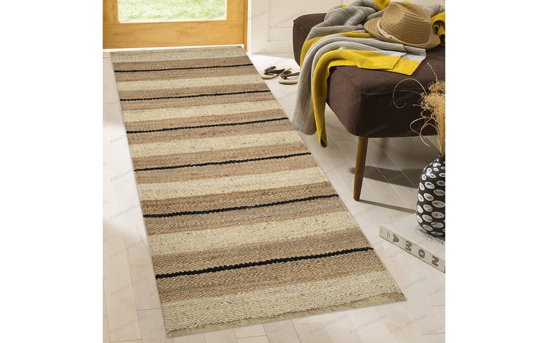 Hemp Hallway Runner Jute Stairs Runner Entry Way Rug Yoga Mat Hand ...