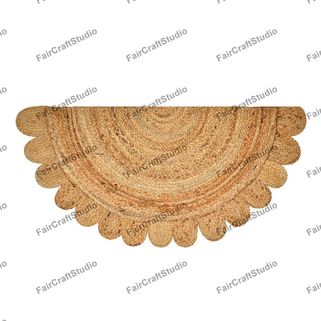 Scalloped Jute Rug, Scalloped Doormat, Scalloped Mat, Scalloped Front ...