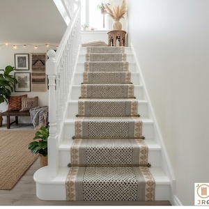 Custom Size Stair Runner Rug Bohemian Cotton Washable Non Slip Stair ...