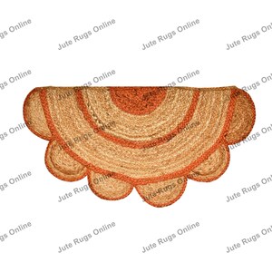 Scallop Rug Handmade Jute Doormat Half Circle , Half Moon Doormat ...
