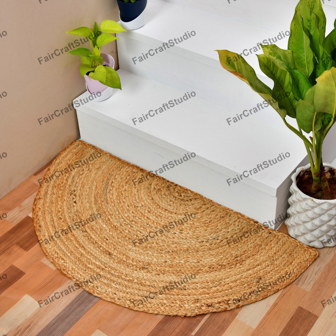 Jute Doormat, Entrance Rug, Entrance Mat, Door Mat, Half Circle Doormat ...