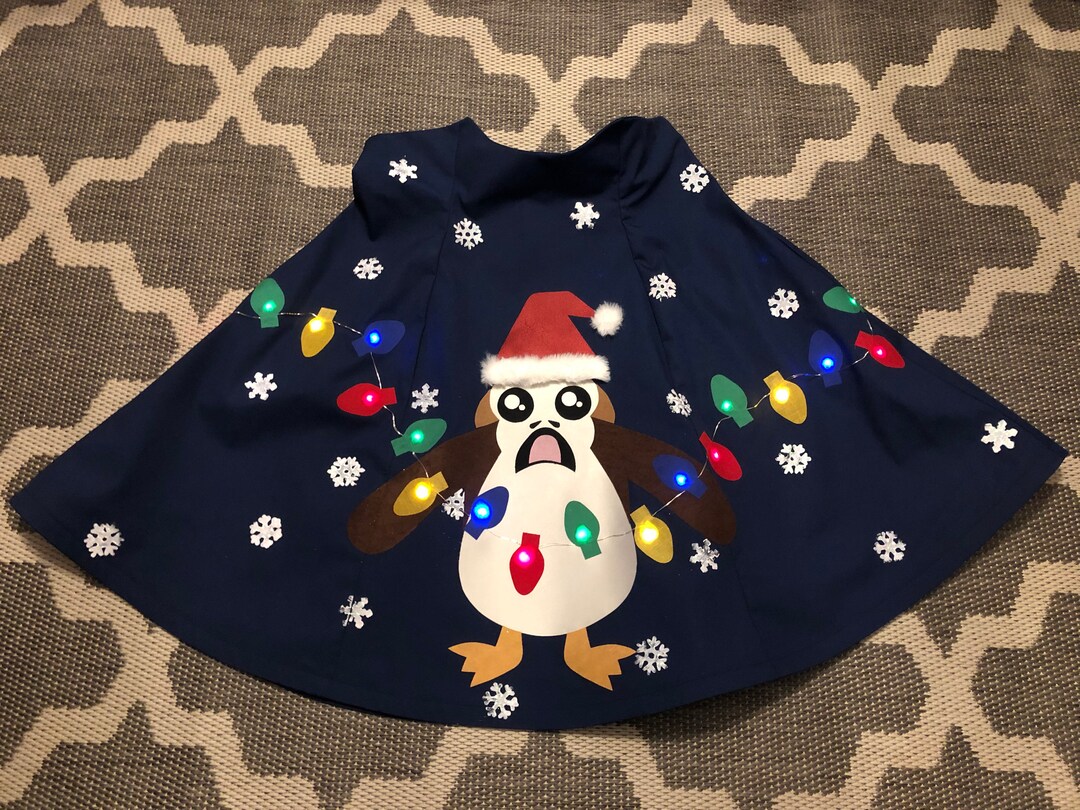 Porg Santa High Wasited Christmas Skirt - Etsy