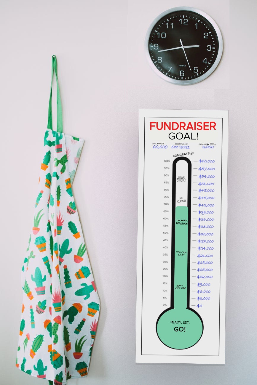 Giant FUNDRAISING Thermometer - Download and Print - Poster Goal ...