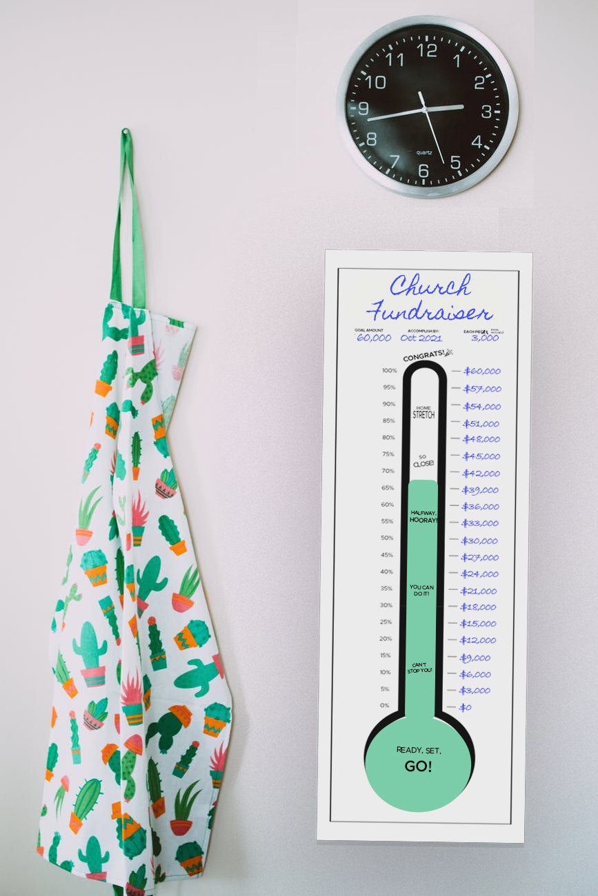 GIANT Thermometer - Printable Digital Download - Print at Home or ...