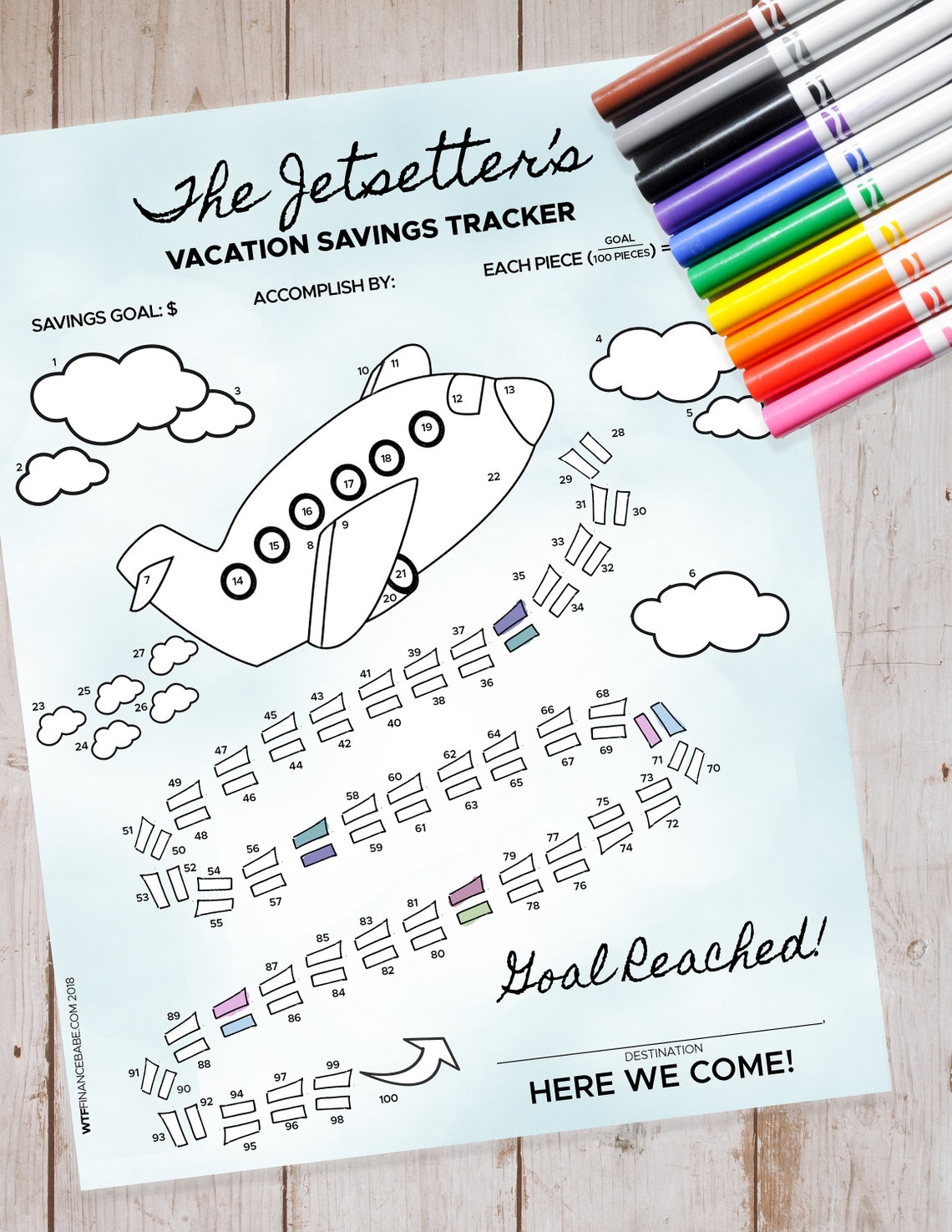 VACATION Savings Goal Tracker - Printable PDF - Digital Download ...