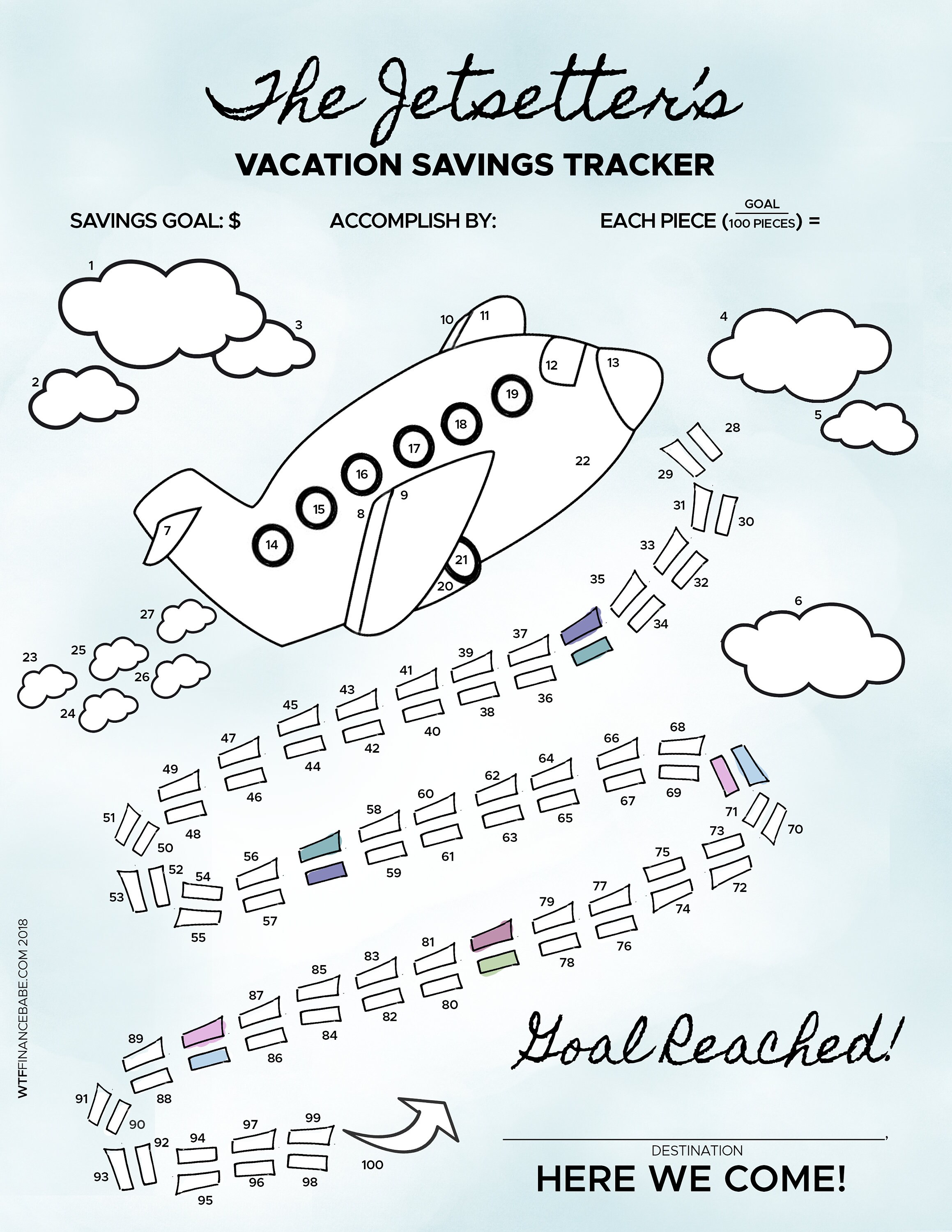 VACATION Savings Goal Tracker - Printable PDF - Digital Download ...