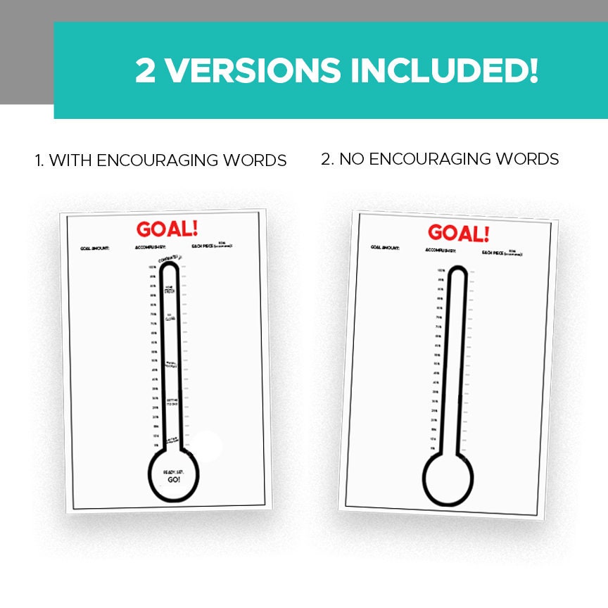 Medium Poster GOAL Thermometer - Download & Print - Chart Savings ...