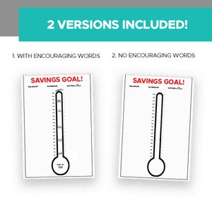 Medium Poster SAVINGS Thermometer - Download & Print - Track Goal Chart ...