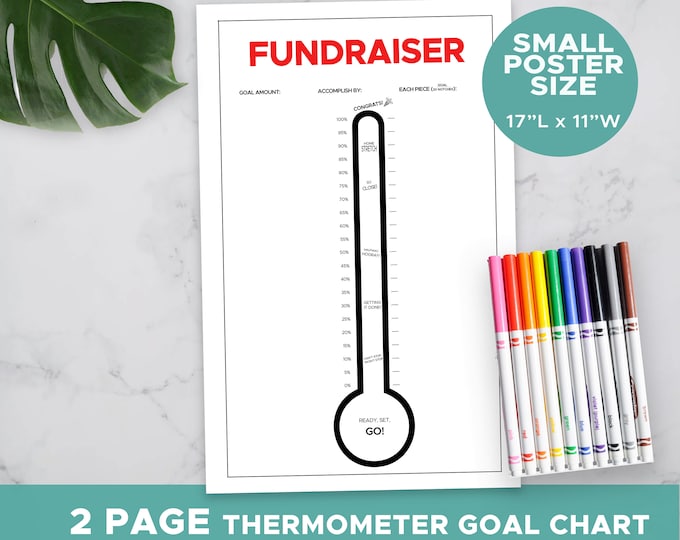 Fundraising Goal Tracker Printable, Fundraising Tracker, Donation ...