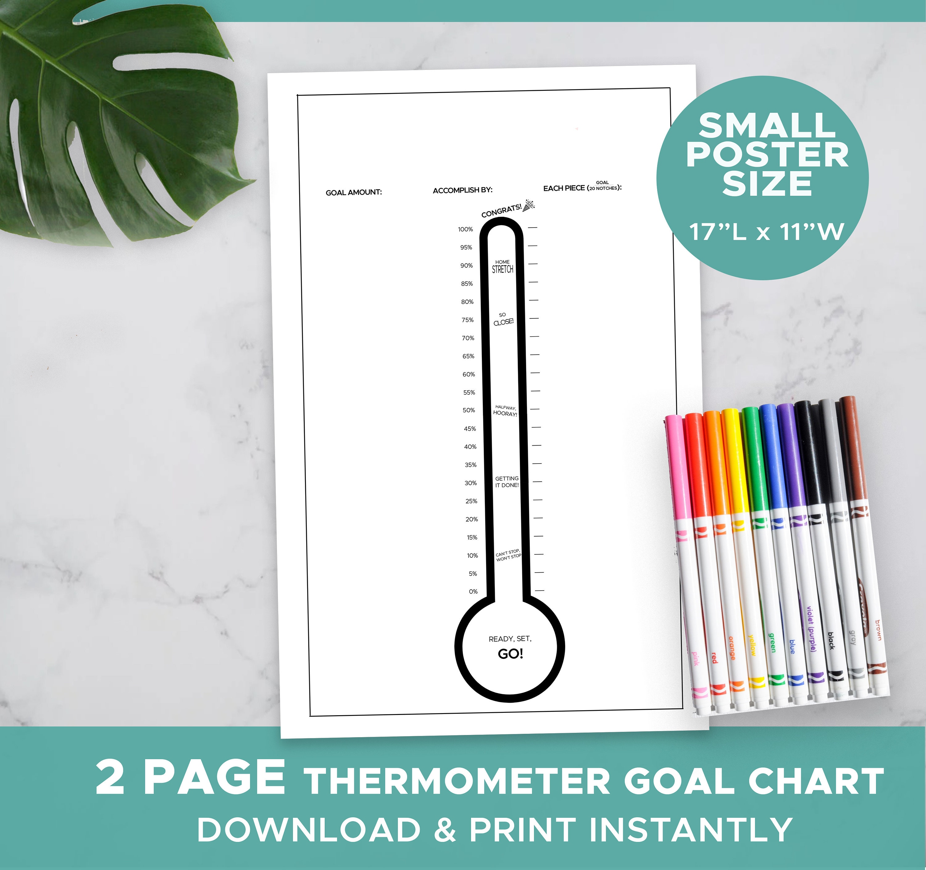 Blank Printable Thermometer