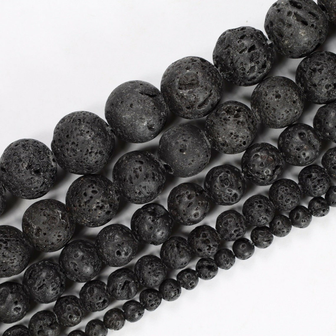 Natural Black Lava Beads 6mm 8mm 10mm Round Volcanic Rock Beads,lava ...