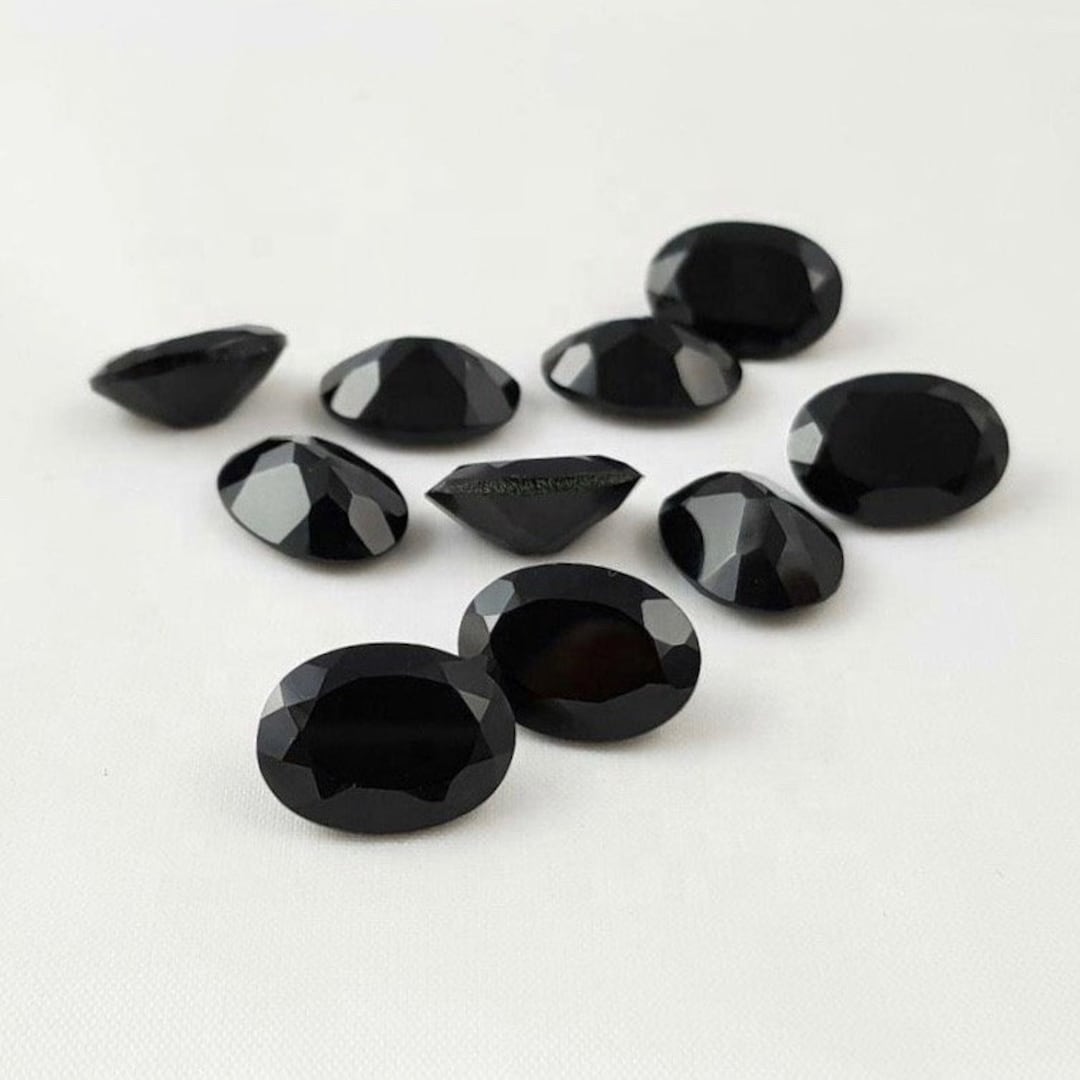 AAA Natural Black Onyx Oval Faceted Cut Loose Gemstone 3x5,4x6,5x7,6x8 ...