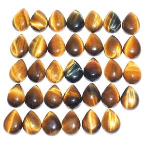Natural Tigers Eye Pear Shape Cabochon Gemstone Calibrated Size 5x7,6x8 ...