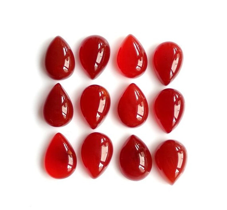 Natural Red Onyx Pear Shape Cabochon Loose Gemstone Calibrated - Etsy