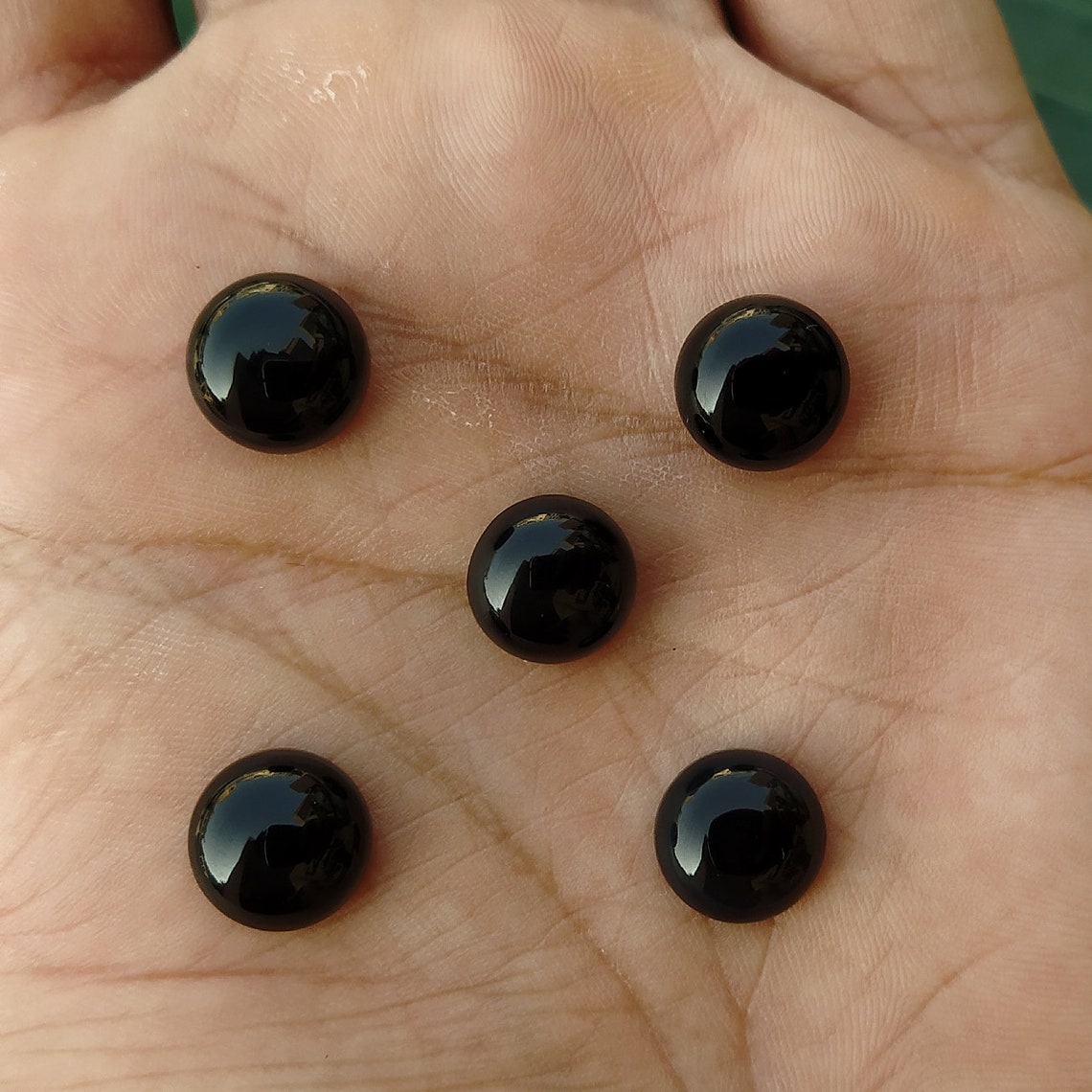AAA Quality Natural Round Black Onyx Cabochon Calibrated Size Loose ...