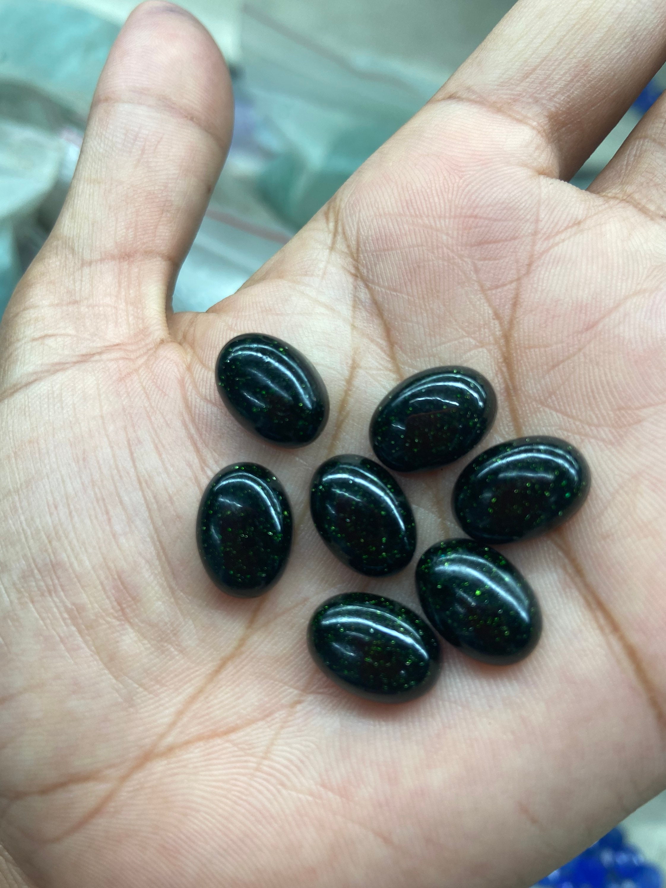 Calibrated Green Sunstone Gemstone Loose Oval Cabochon | Etsy